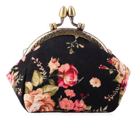 Monedero Vintage Oyachic Floral Con Broche Para Mujer Cuotas Sin Interés