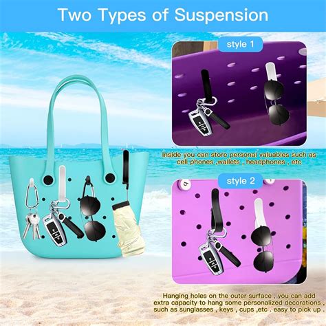 Simply Modern Beach Bag 6pcs Accessories Inserts Hooks For Bogg Bag