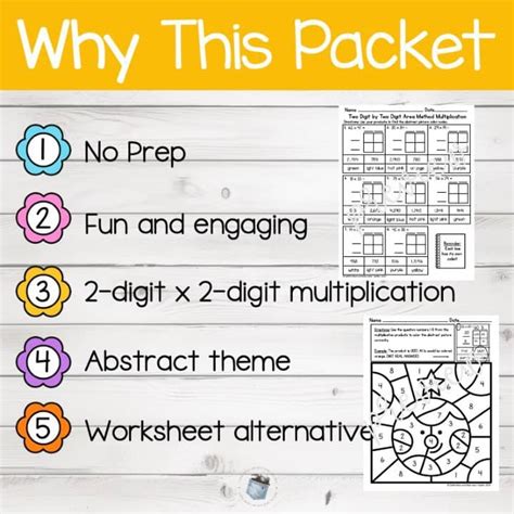 Area Model Multiplication Box Method Multiply 2 Digit X 2 Digit Worksheets