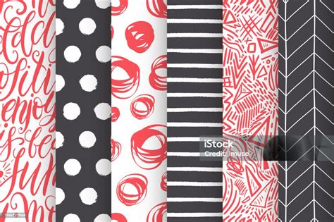 추상 손으로 그린 기하학적 간단한 최소한의 완벽 한 패턴 설정 합니다 폴카 도트 줄무늬 파도 랜덤 기호 텍스처입니다 벡터 일러스트 가능성에 대한 스톡 벡터 아트 및 기타