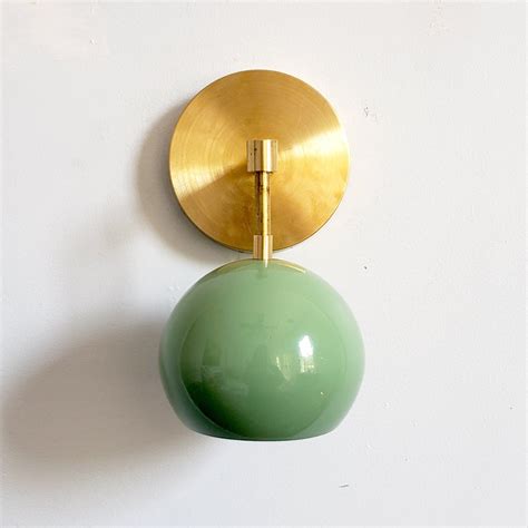 Loa Sconce With Vista Green Shade Green Accent Bathroom Fixture
