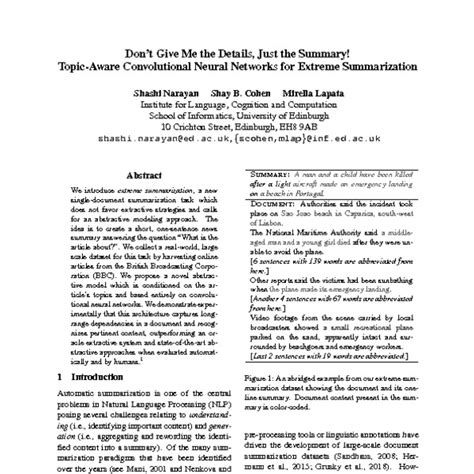 Dont Give Me The Details Just The Summary Topic Aware Convolutional Neural Networks For