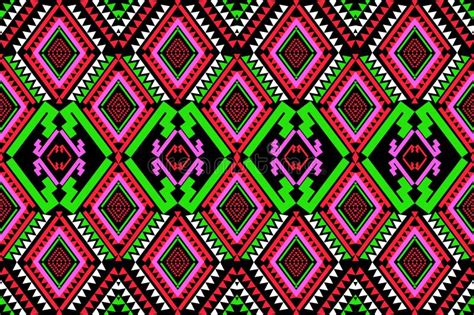 Seamless Design Pattern Traditional Geometric Zigzag Patternred White Purple Black Stock