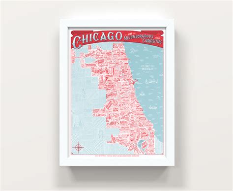 Map Of Chicago Neighborhoods Poster