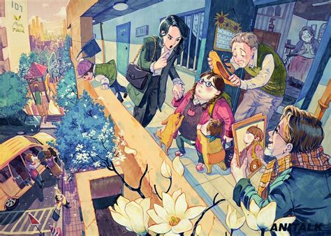 애니톡 만화애니메이션 학원 상황표현 미술 구도 캐릭터 일러스트 그림 낙서