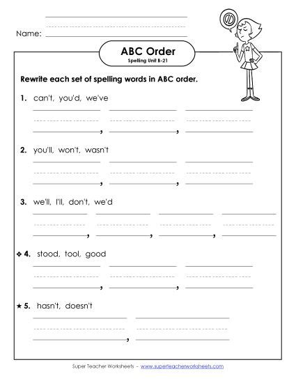 Abc Order Spelling Homophones And Alphabetical Order Spelling Activity