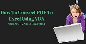 How To Convert PDF To Excel Using VBA Tutorial 4 Code Examples