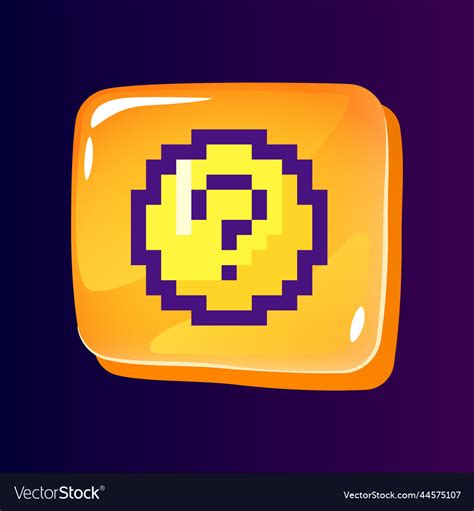 Question Answer Glossy Ui Button With Pixelated Vector Image
