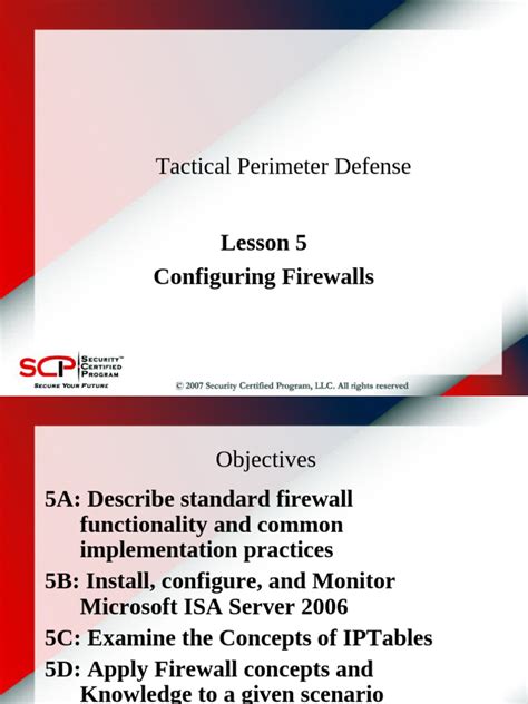 lesson 5 configuring firewalls pdf firewall computing