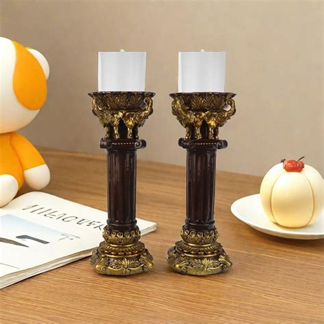 Big Size Vintage Candlesticks Candle Holders Set Of 2 Elephant Candle
