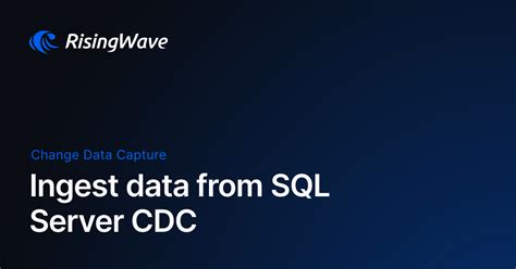 Ingest Data From Sql Server Cdc Risingwave