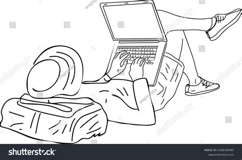 Sketch Drawing Man Working On His Stock Vector Royalty Free 2268740485 Shutterstock