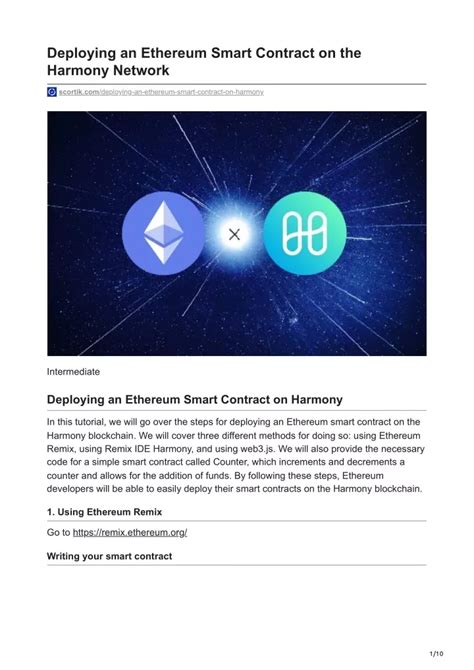 PPT Scortik Deploying An Ethereum Smart Contract On The Harmony Network PowerPoint