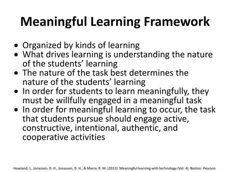 Meaningful Learning Framework Pptx