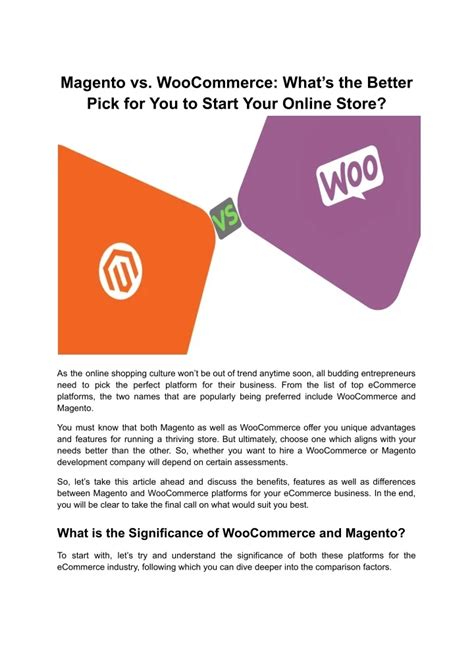 Ppt How To Choose Woocommerce Vs Magento For Ecommerce Woocommerce