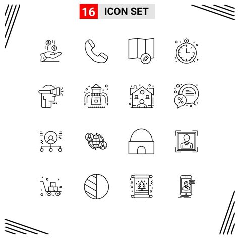 16 User Interface Outline Pack Of Modern Signs And Symbols Of Water