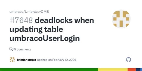Deadlocks When Updating Table Umbracouserlogin · Issue 7648 · Umbracoumbraco Cms · Github