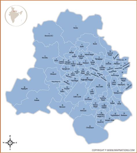 Map Of Delhi Assembly Constituencies With Labels Map Of Delhi Vidhan Sabha Constituencies