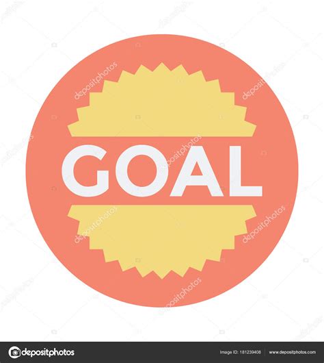 Goal Colored Vector Icon Stock Vector By ©vectorsmarket 181239408