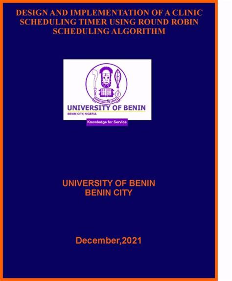 Design And Implementation Of A Clinic Scheduling Timer Using Round