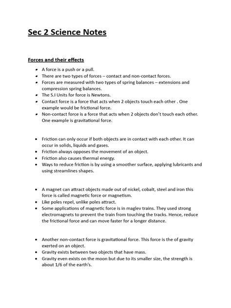 Sec 2 Science Notes Pdf Convection Chemical Reactions