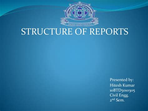 Structure Of A Report Pptx