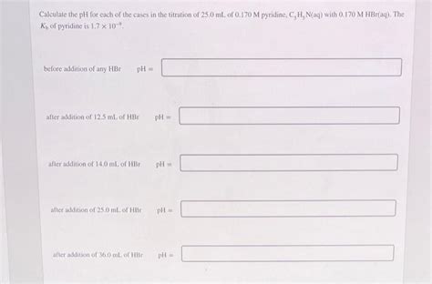 Solved Calculate The PH For Each Of The Cases In The Chegg Com