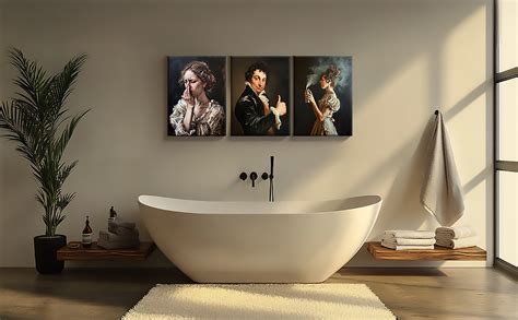 Painura Funny Bathroom Wall Art Set Of 3 Canvas Prints