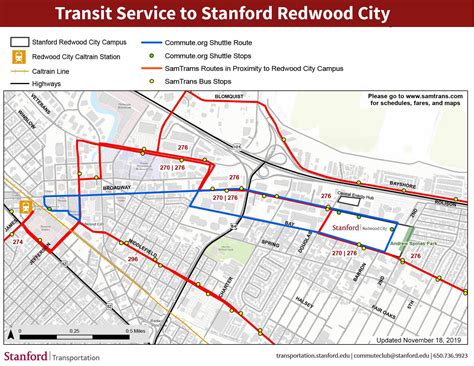 Stanford Redwood City Maps Transportation
