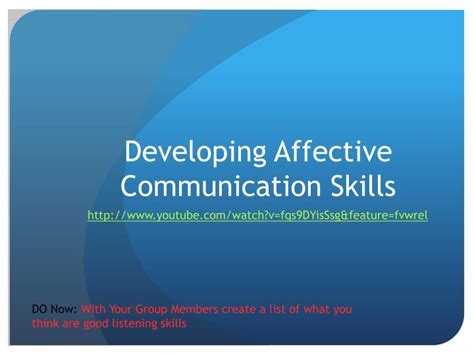 Ppt Developing Affective Communication Skills Powerpoint Presentation Id 2353031