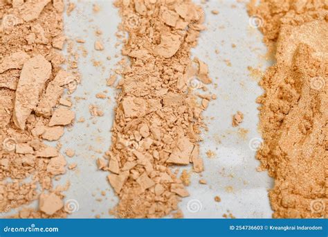 Makeup Powder Texture Various Shade And Tone Of Pressed Face Powder