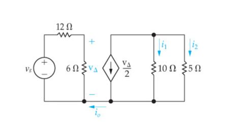 solved the source voltage vg in the circuit in the figure is