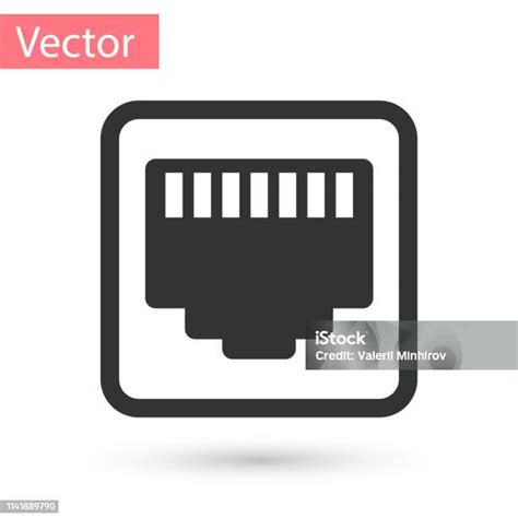 회색 네트워크 포트흰색 배경에 고립 된 케이블 소켓 아이콘입니다 Lan 이더넷 포트 기호입니다 로컬 영역 연결선 아이콘입니다 벡터 일러스트 0명에 대한 스톡 벡터 아트 및