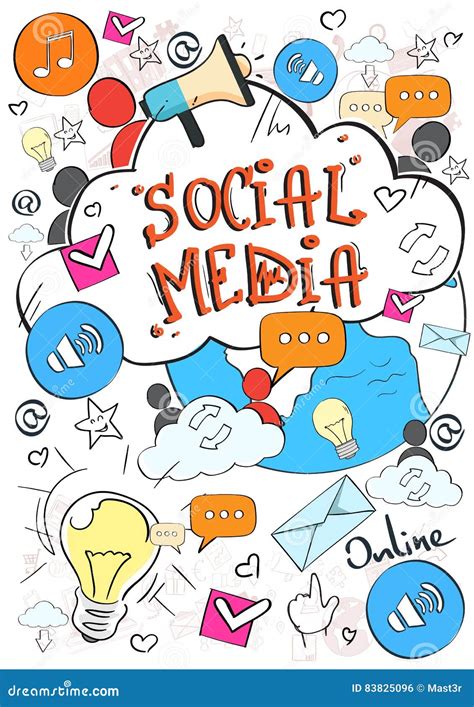 Social Media Communication Concept Internet Network Connection Stock Vector Illustration Of
