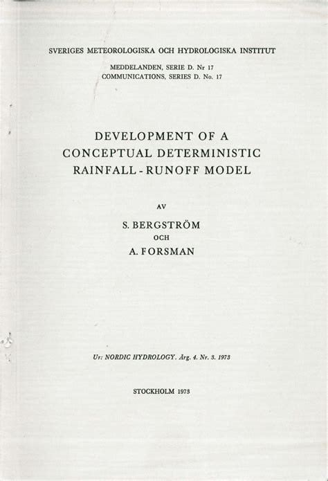 Pdf Development Of A Conceptual Deterministic Rainfall Runoff Model