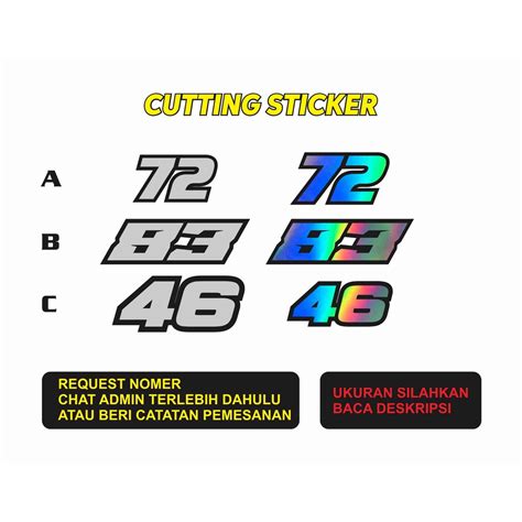 Jual Stiker Nomor Custom Cutting Sticker Nomor Start Nomor Balap Shopee Indonesia