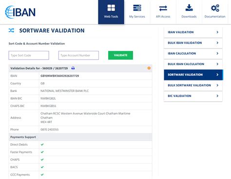 Sortware Sort Code Checker And Uk Bank Account Validation Api