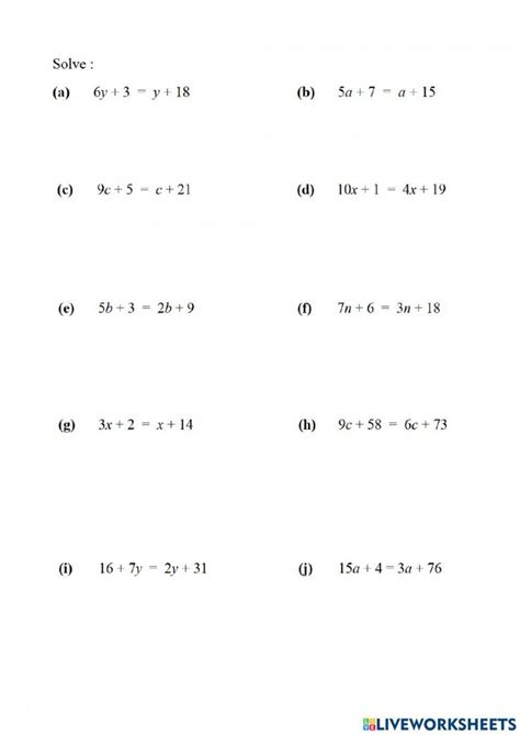 3 Step Equations Worksheet Printable Pdf Template
