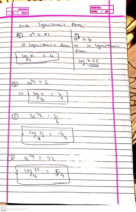 Solved Pre Calculus The Logarithm Properties Of Simple Logarithms