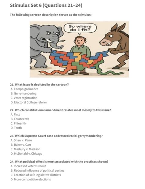 Ap Us Government Final Exam 200 Stimuli Based Mc Questions Great