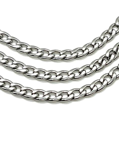 8x5mm Stainless Steel Curb Chain Silver Chaincuban Link Chainnon