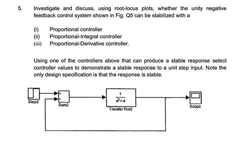 Solved 5 Investigate And Discuss Using Root Locus Plots