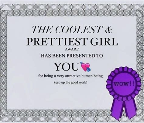 Prettiest Girl Award