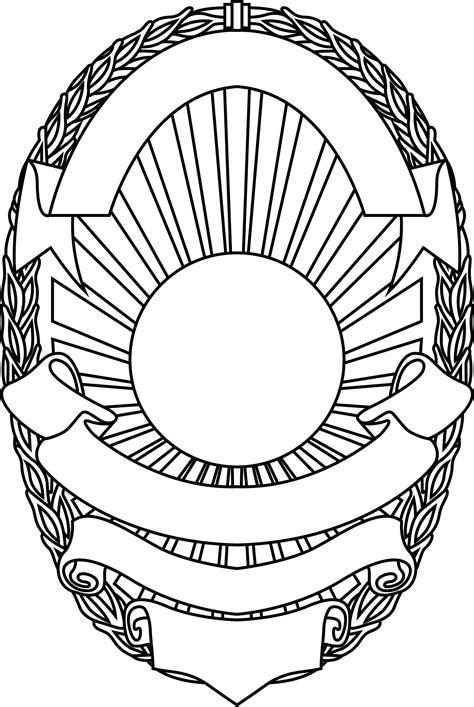 Artstation Blank Police Badge 22 Vector File Black White Vector Outline Or Line Art File For