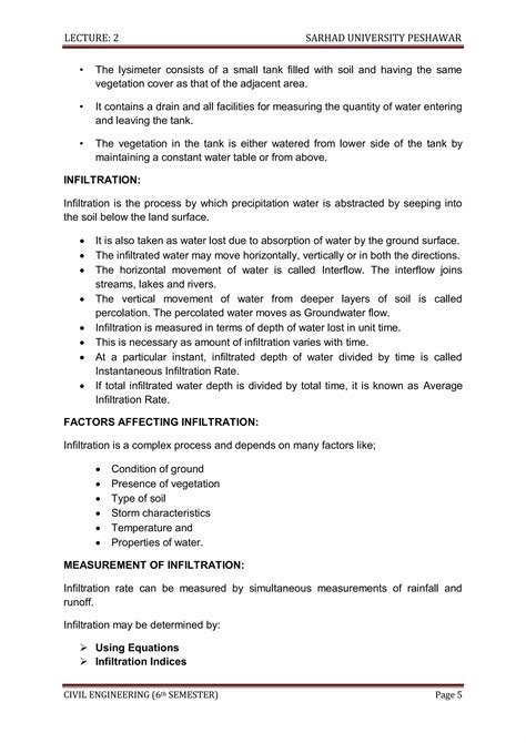 Hydrology And Water Managementevaporation And Infiltration Pdf