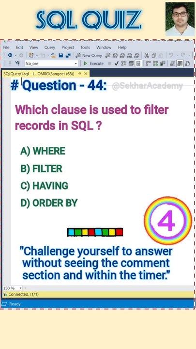 Sql Quiz 44 Sql Mysql Coding Quiz Interview Quiz Shorts