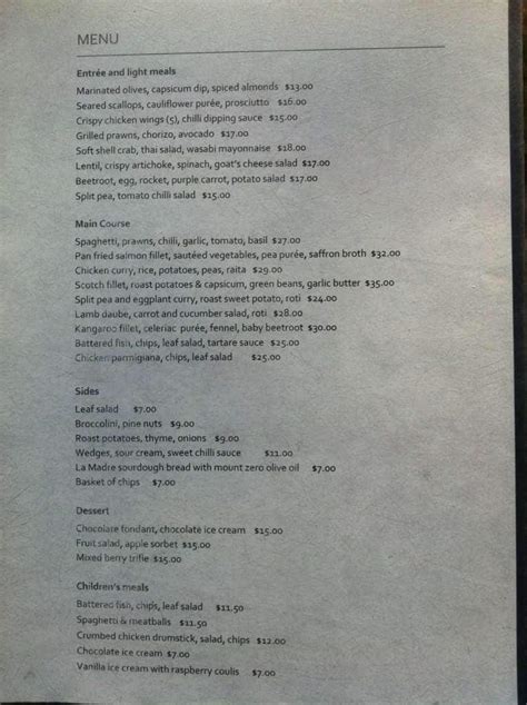 Menu At Wye Beach Hotel Restaurant Wye River