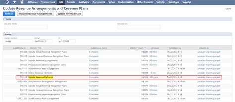 How To Resolve Update Revenue Elements Error — Netsuite Community