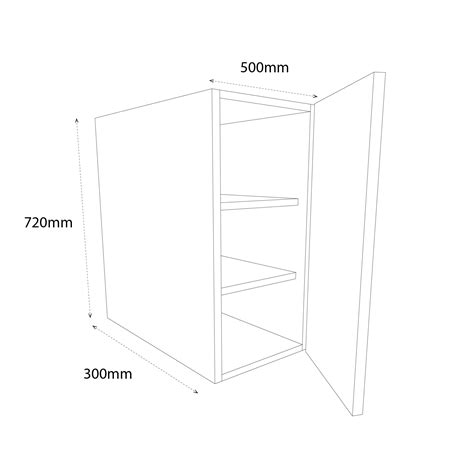 500mm Standard Single Wall Unit Right Hand Purity Kitchens