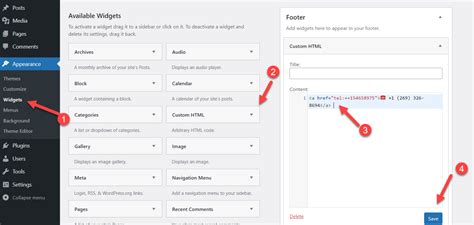 how to make a phone number clickable in wordpress